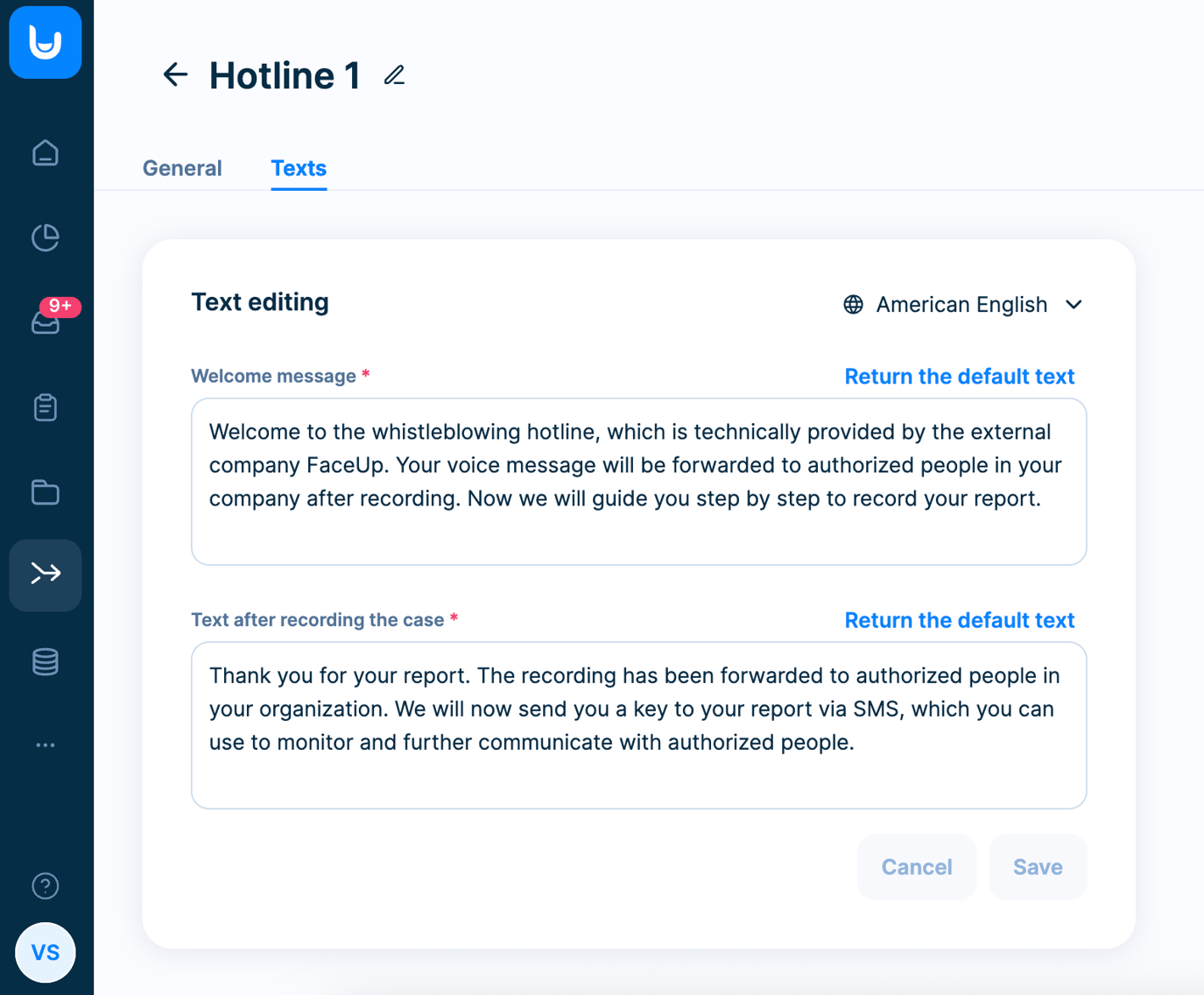 Automated hotline
